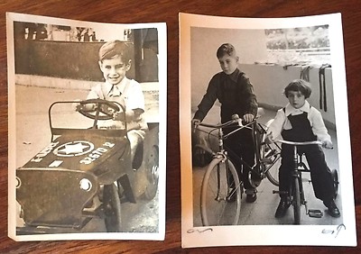 LOT 2 REAL PHOTO 1950s ISRAEL CHILDREN IDF ARMY CAR BICYCLE HAIFA ...