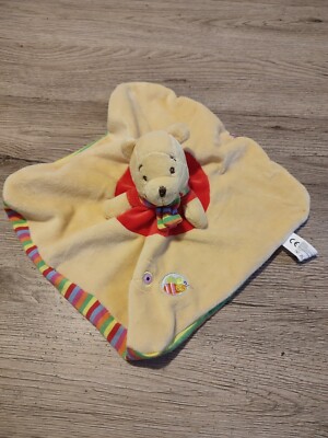 Doudou plat winnie jaune rayé multicolore abeille DISNEY BABY comme ...
