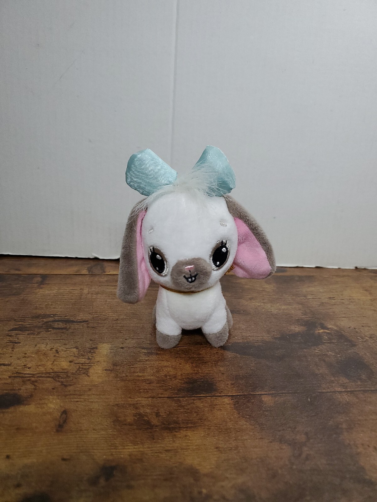 Wish Me Pet Small 5" Puppy Dog White, Brown & Pink, Blue Hair Bow Light ...