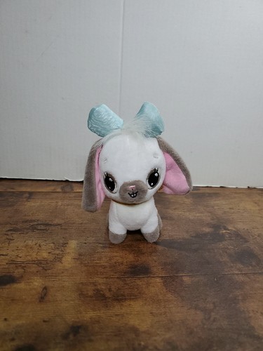 Wish Me Pet Small 5" Puppy Dog White, Brown & Pink, Blue Hair Bow Light ...