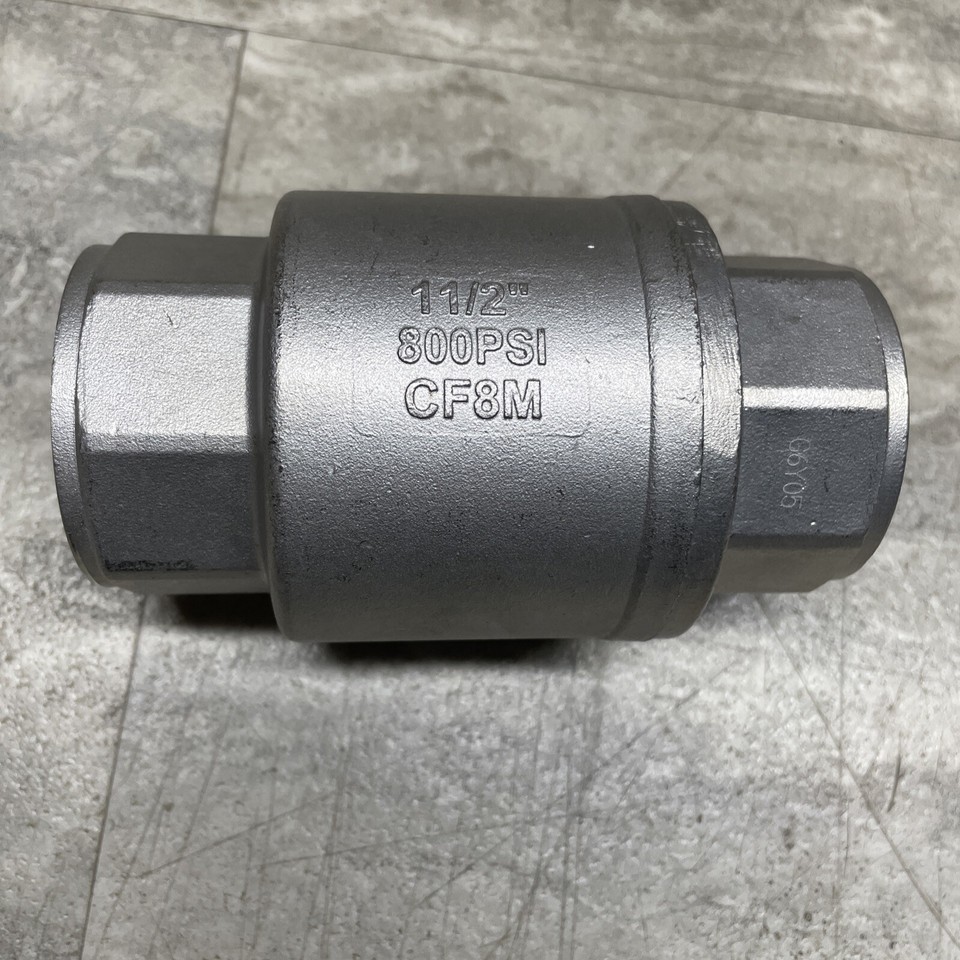 Bonomi S800-1 1/2 Inline Spring Check Valve, Stainless Steel, 1-1/2 ...