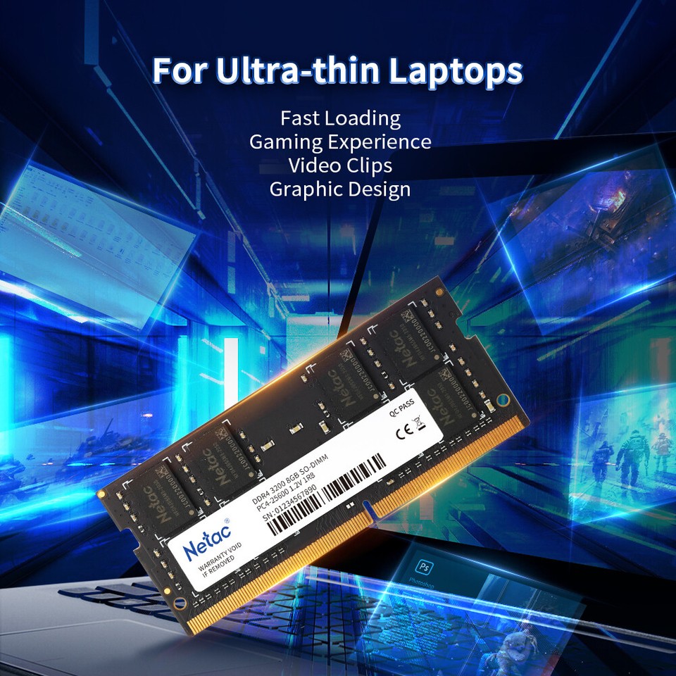 2PCS Memory RAM 16GB 2x8G DDR4 Ram 3200MHz Laptop 1.2V PC4-25600 260 ...