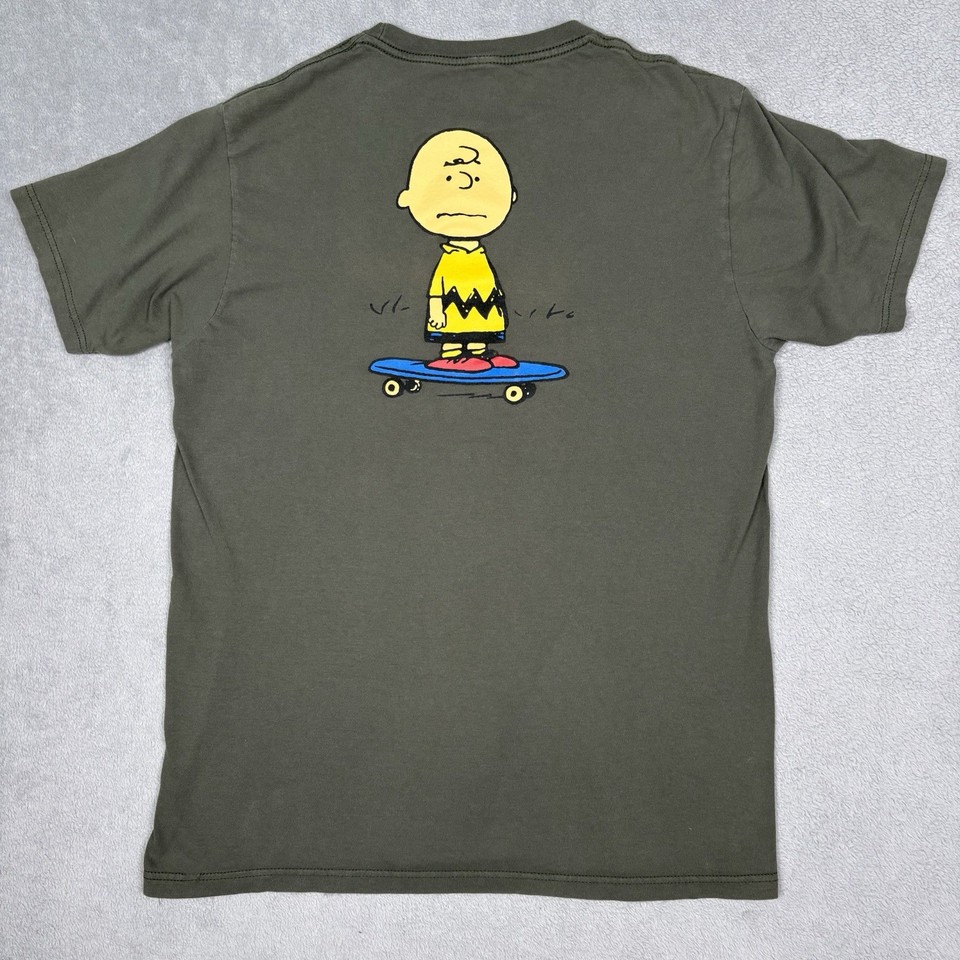 Element x Peanuts Charlie Brown T-Shirt Mens Medium Green Vintage Skate ...