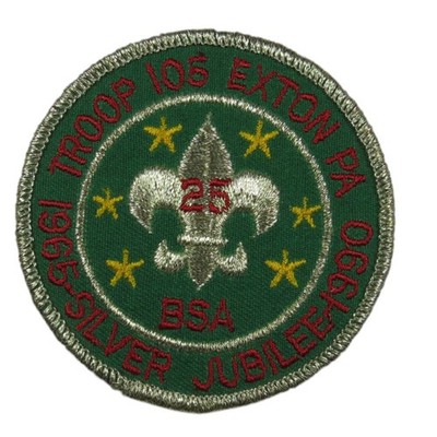 Troop 105 Exton PA 1965-1990 Silver Jubilee Patch SMY Bdr (DG363) | eBay