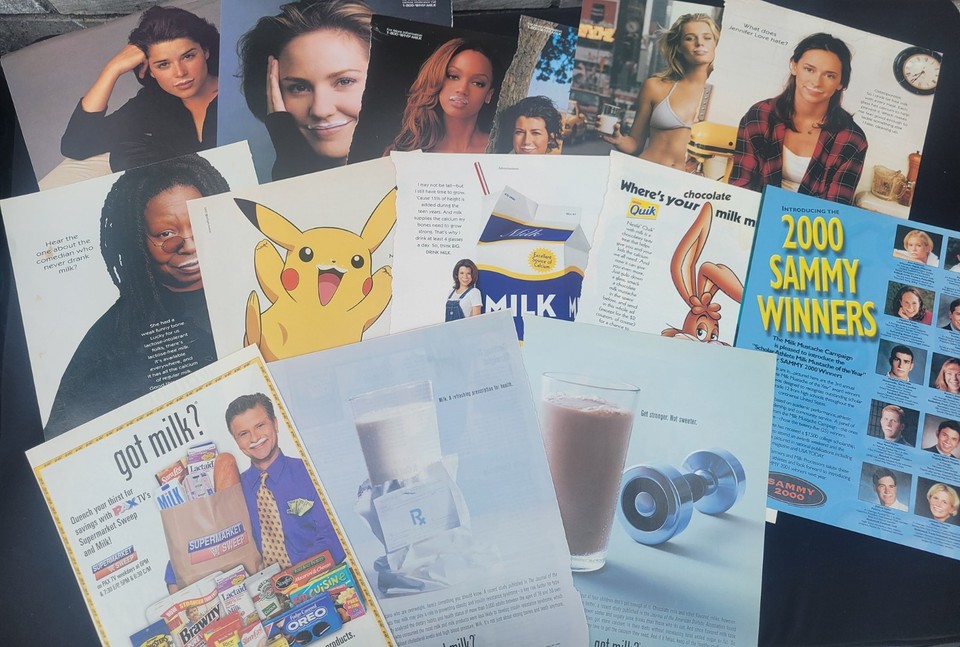 Huge Lot Over 180 GOT MILK Magazine Ads Female Male Movie TV Sports ...