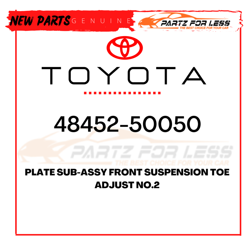 48452-50050 TOYOTA GENUINE PLATE SUB-ASSY FRONT SUSPENSION TOE ADJUST ...