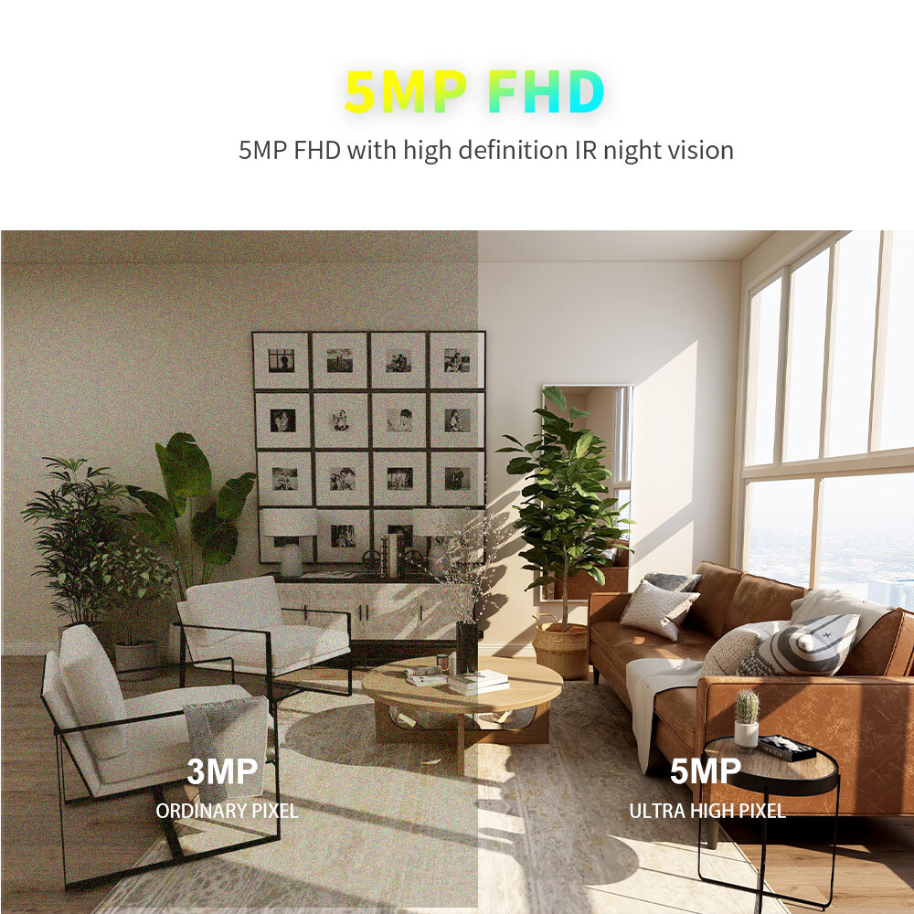 Skyworth Smart Indoor Security Camera H50 Pro 5MP 2.4G 5G WIFI Pet Baby ...