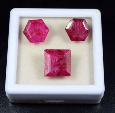 22.80 Cts Enhanced Ruby Natural African Red Ruby Hexagon Cut Loose ...