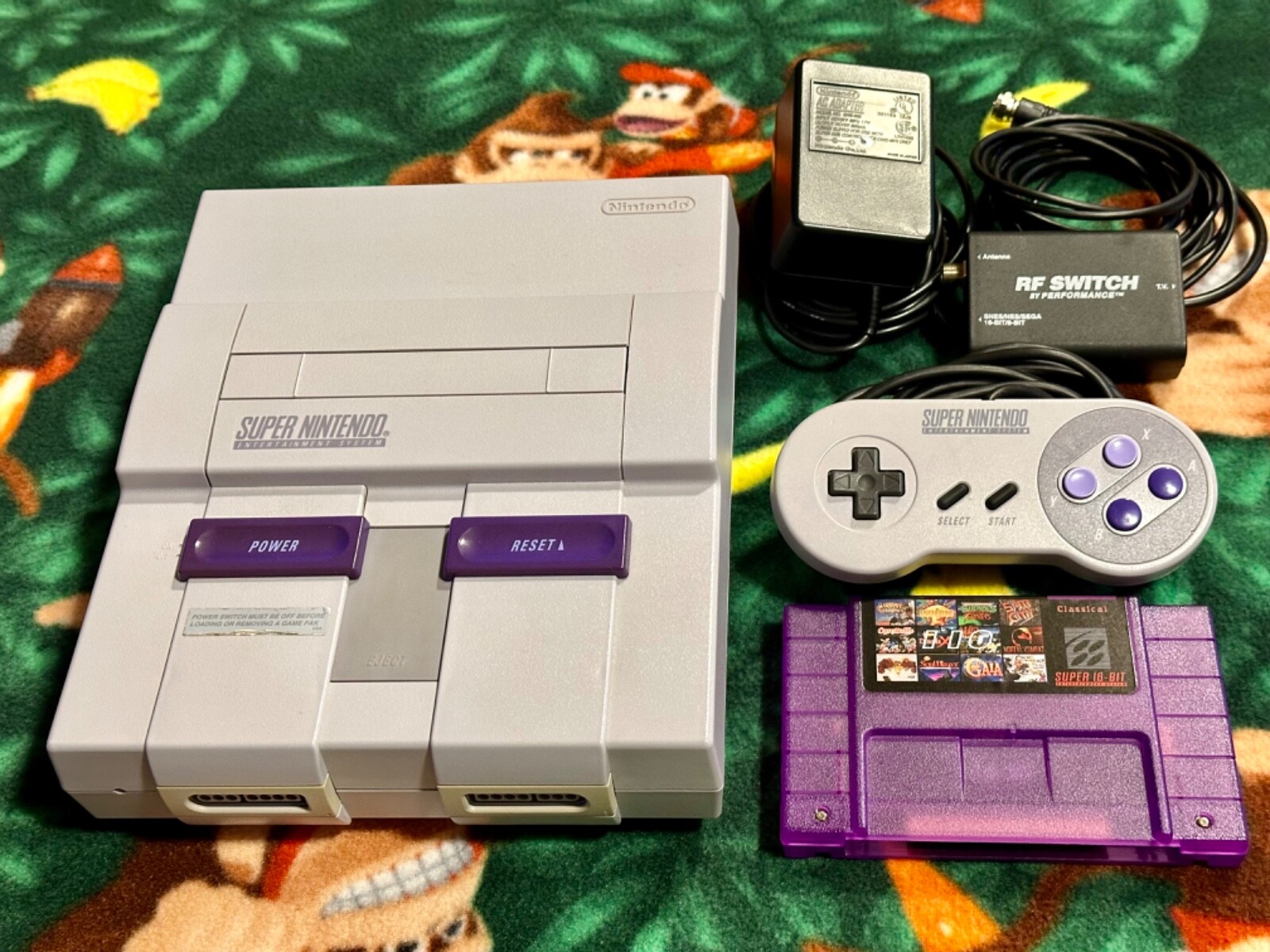 Super Nintendo SNES Console Bundle Multicart Clean Tested Working OEM ...