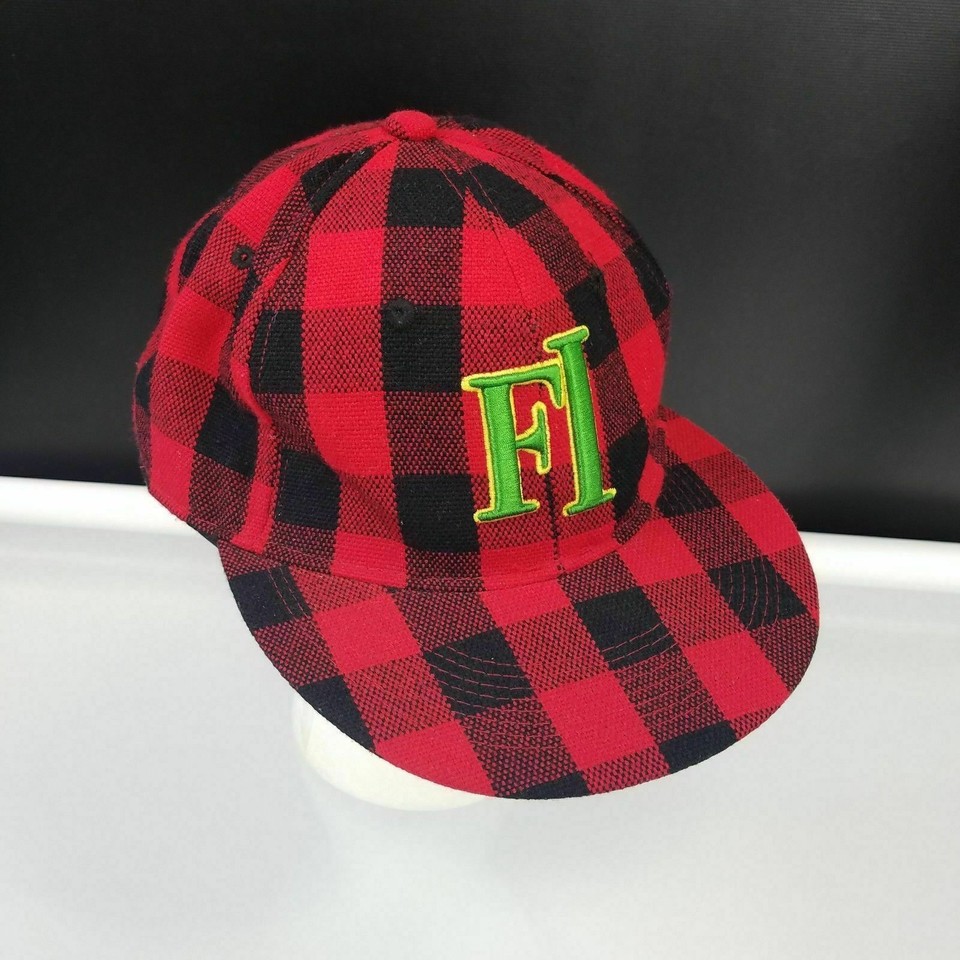 Baseball Cap KB Ethos Red Plaid FI Mens Embroidery Fitted Hat Size XL ...