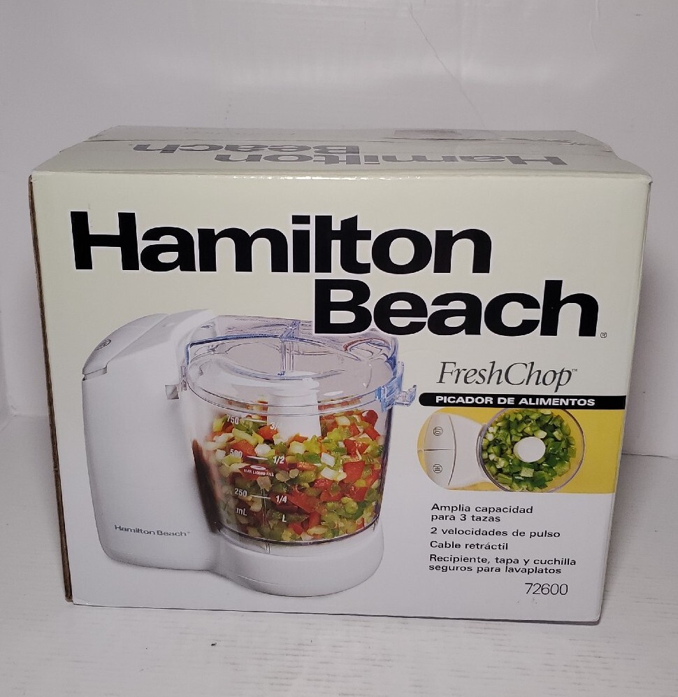 Hamilton Beach FreshChop White Food Chopper Large 3 Cup Capacity ...