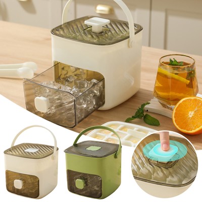 Ice Maker Machine with Handle, Push-Type Ice Maker, Household Layer Ice ...