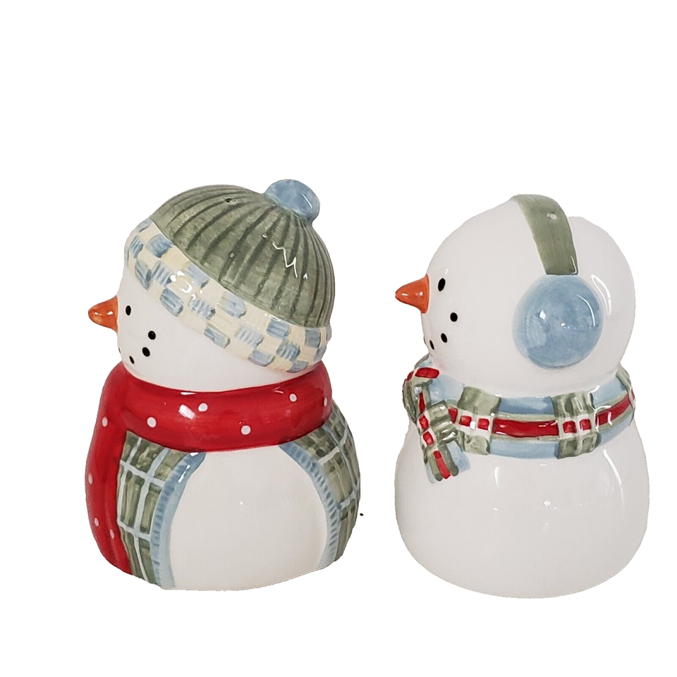 Debbie Mumm Christmas Winter Snowman Salt And Pepper Shakers Zak ...