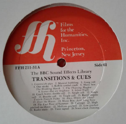 BBC SOUND EFFECTS LIBRARY LP #31 Films For The Humanities - Transitions ...