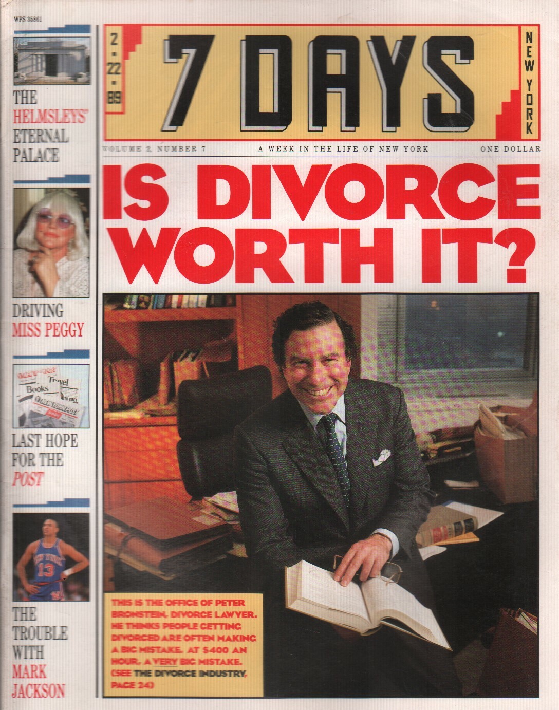 7 Days Magazine Februrary 22 1989 Mark Jackson Miss Peggy Lee 090619AME ...