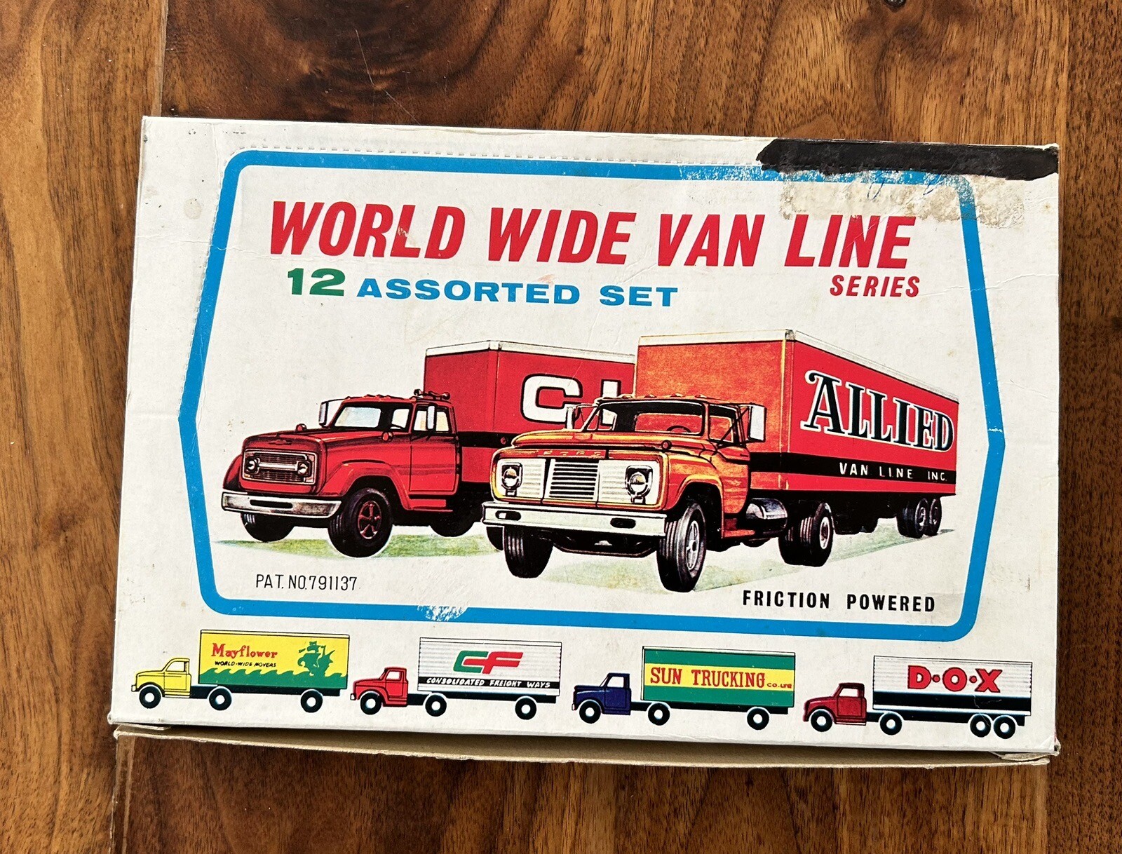 1960- TIN FRICTION TOY-WORLD WIDE VAN LINE NEW OLD STORE STOCK 10-BOXED ...