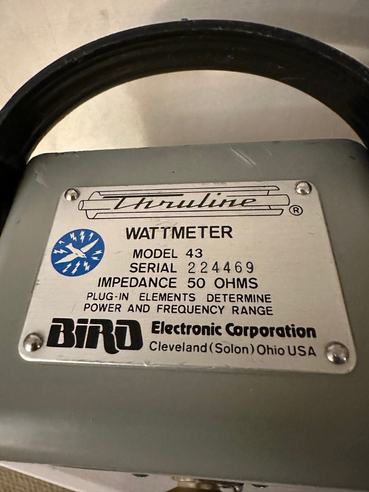 Bird Model 43 Wattmeter with 500Watt 2-30 MHZ Slug | eBay