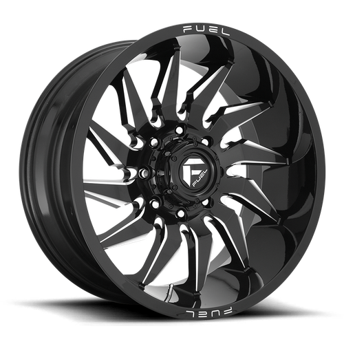 24x12 Fuel D744 SABER Gloss Black Milled Wheel 8x6.5 (-44mm ...