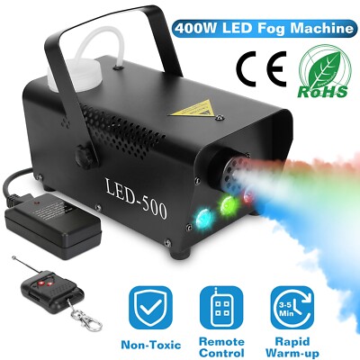 LED Smoke Fog Machine 400W RGB Muti Color DJ Party Wedding Stage Light ...