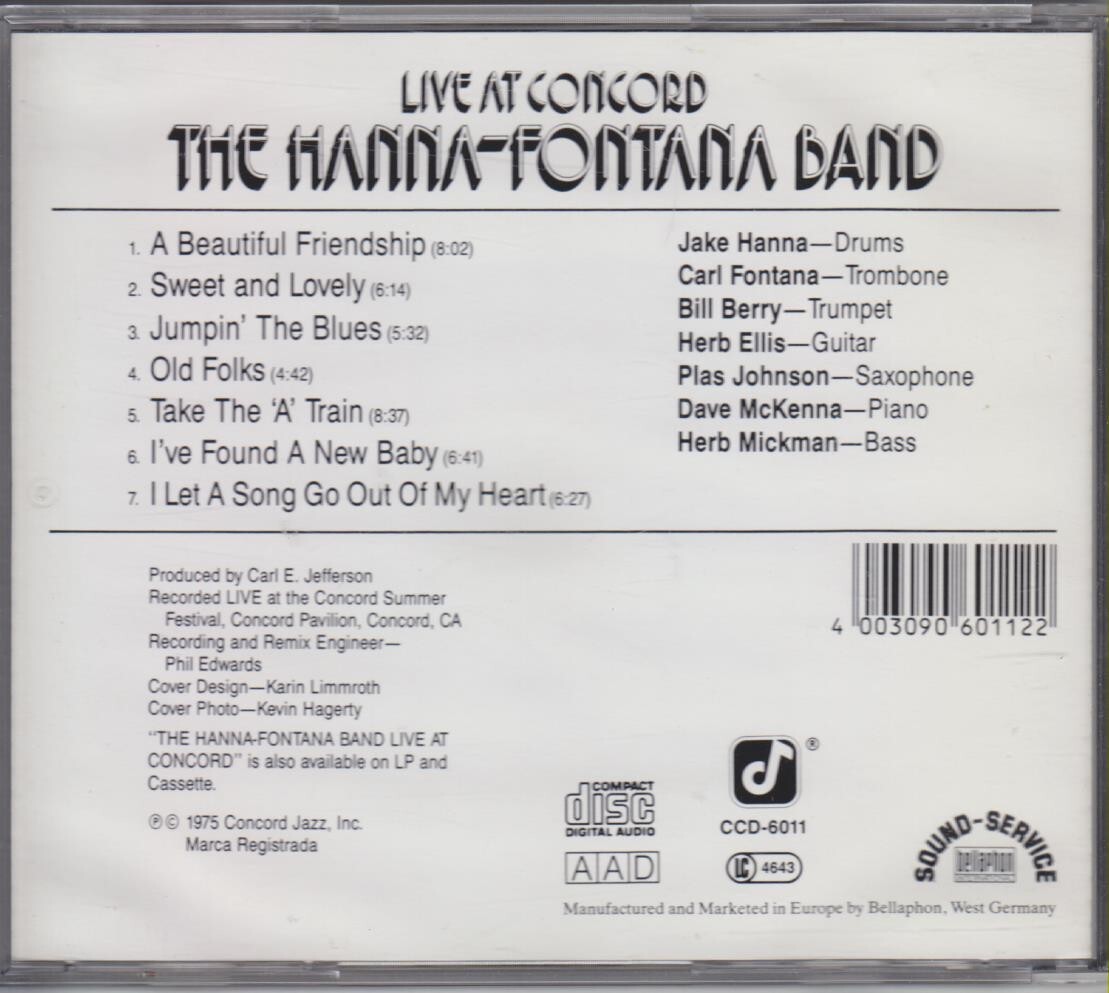 The Hanna-Fontana Band - Live At Concord (CD Album) | eBay