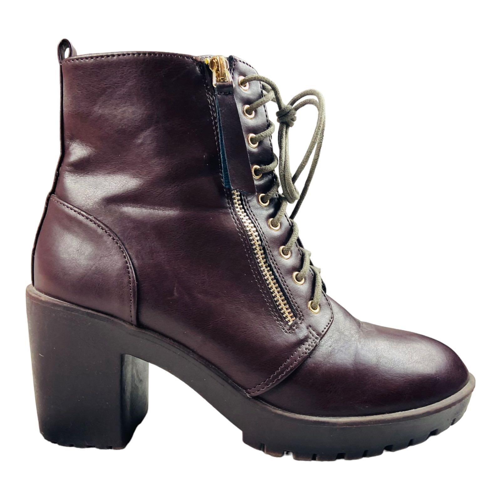 Womens OGEE High Heel Combat Army Military Riding Ank… - Gem
