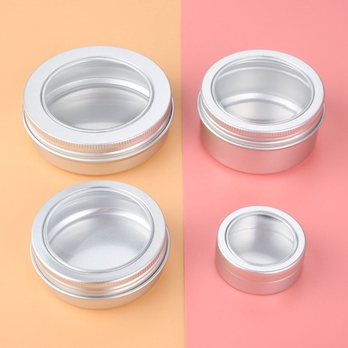 5pcs Cosmetic Containers With Lid Travel Empty Silver 25g-100g Aluminum ...