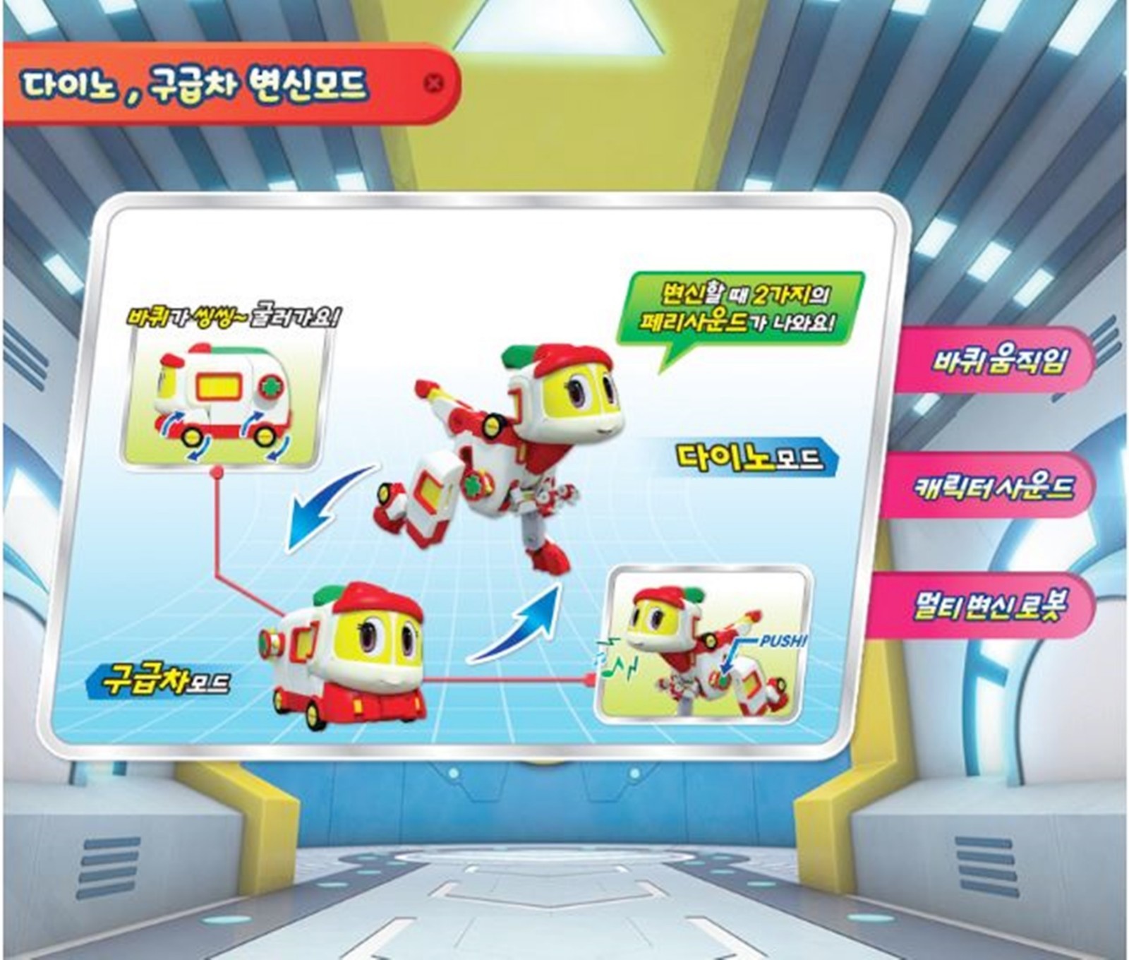 Gogo Dino Sound PERRY DX (6"/Big) White Dinosaur Transformer Ambulance ...