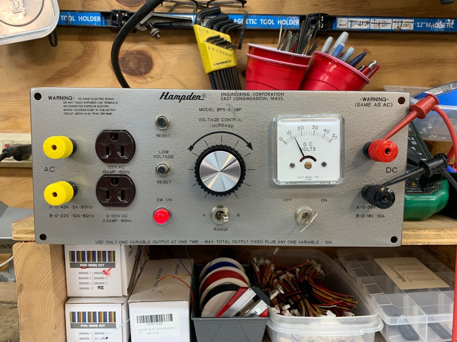 ISOLATED Power Supply NOS Variable 35V DC 120V AC Variac HV LV Stereo ...