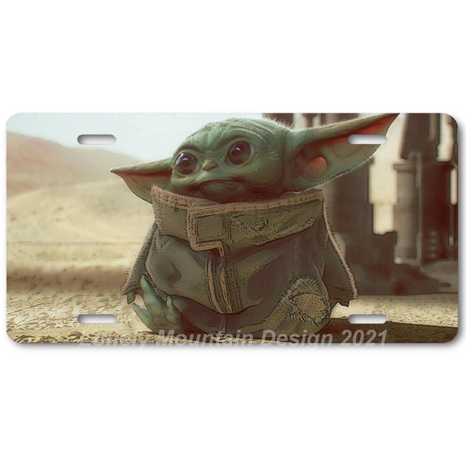 Grogu 'The Child' Baby Yoda Inspired Art FLAT Aluminum Novelty License ...