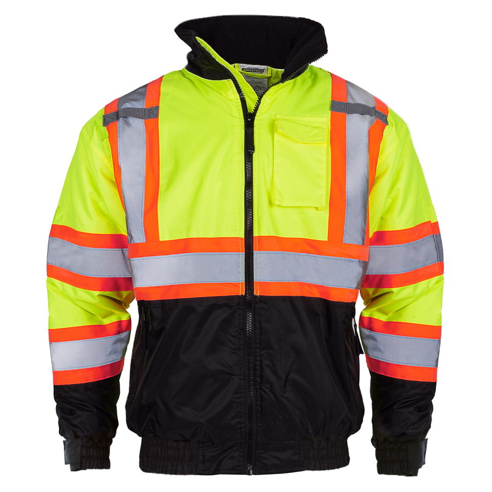 Hi-Vis Insulated Safety Bomber X Back Reflective Jacket ROAD WORK HIGH ...