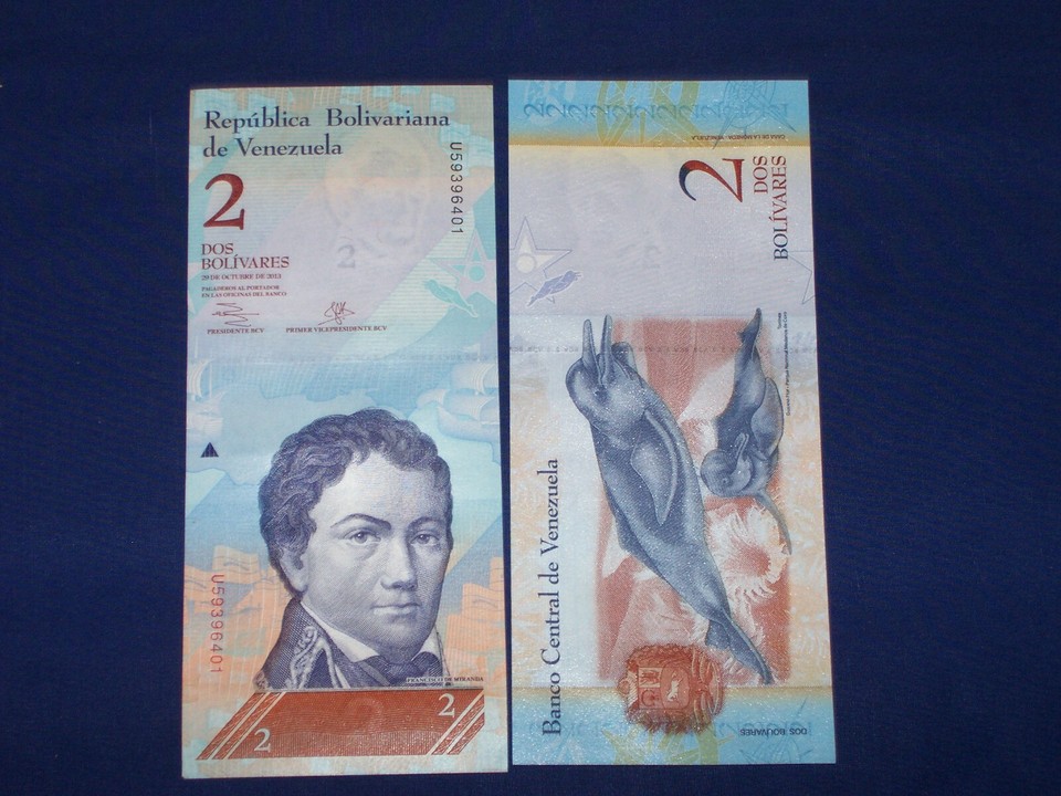 Full Bundle of 100 pcs Bank Notes from Venezuela 2 Bolivares ...