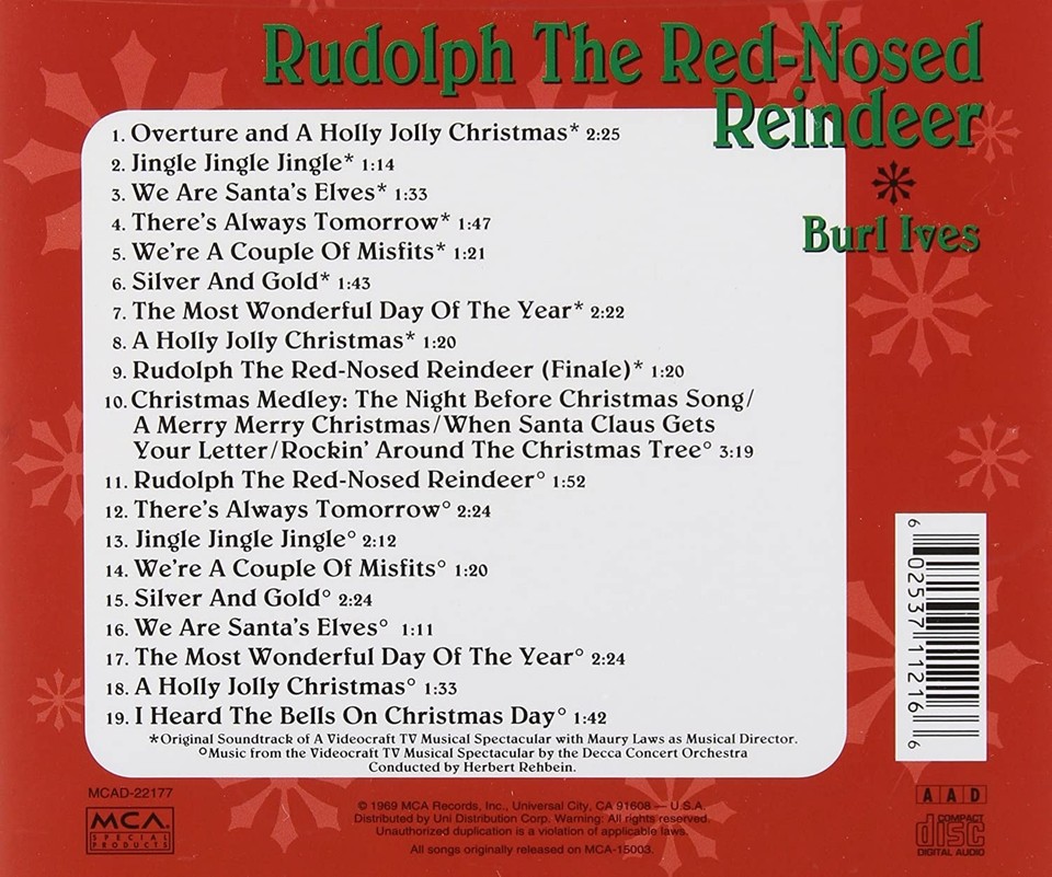 Burl Ives Rudolph the Red-Nosed Reindeer (CD) (UK IMPORT) 602537112166 ...