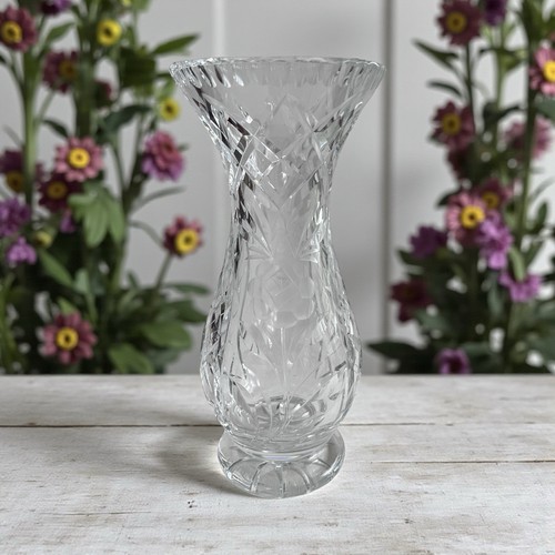 Large (12-1/4”h) Vintage Cut Lead Crystal Vase — Mint Condition | eBay