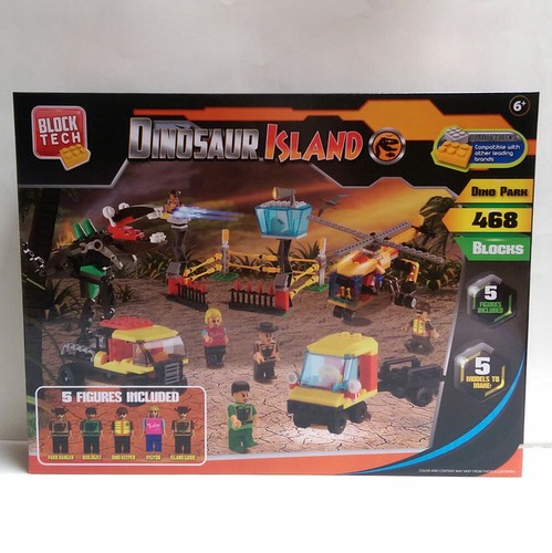 Block Tech DINOSAUR ISLAND Park Building Block Brick Play Set 468 ...