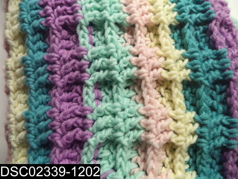 41" X 36" Homemade Multicolored Row Crocheted Afgan | eBay