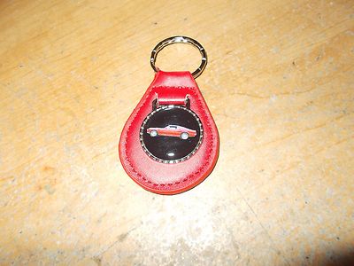 1969 FORD MUSTANG MACH 1 RED CAR LEATHER LOGO KEYCHAIN KEYRING NEW RED ...