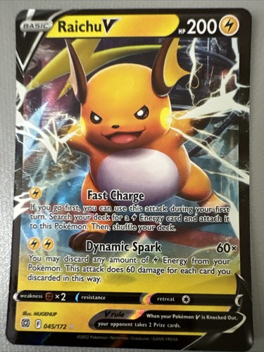 Pokémon TCG Raichu V Sword & Shield: Brilliant Stars 045/172 Holo Ultra ...