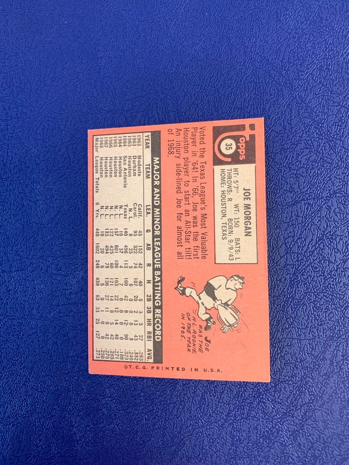 1969 Topps #35 Joe Morgan - Houston Colt 45s - Nice Card | eBay