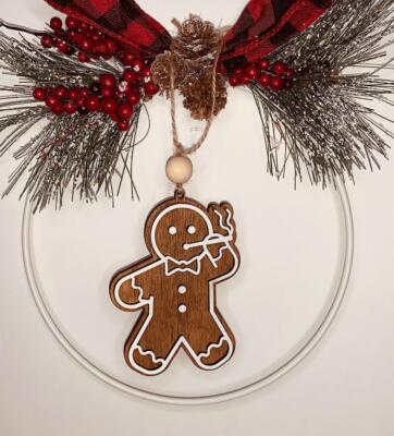 Funny Gingerbread Man Smoking Pot Ornament, Marijuana, Weed, Ganja, 420 ...
