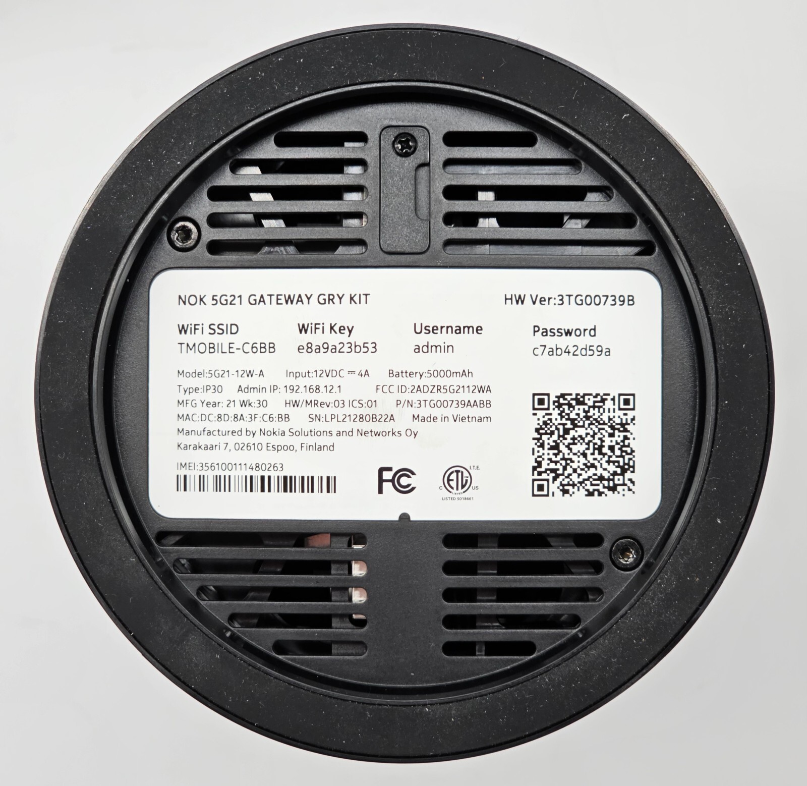 T-Mobile Nok 5G21 Home High-Speed Internet Gateway Wi-Fi 4G/5G - Gray ...