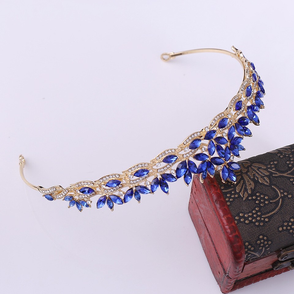 72 Styles Blue Crystal Queen Princess Tiara Crown Wedding Princess For ...