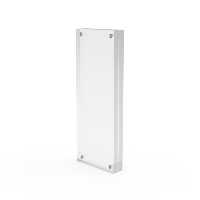 Plaxiglass LOGO Block Acrylic Sign Holder Magnetic Picture Photo Frame ...