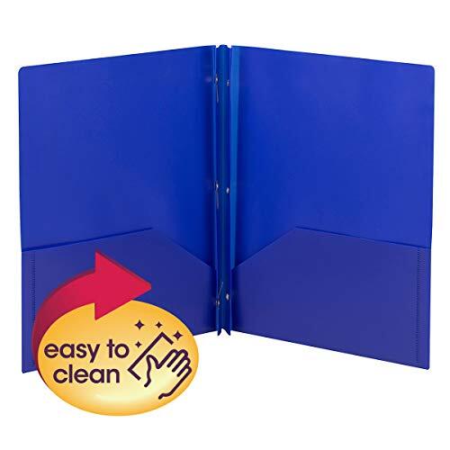 Poly Two-Pocket Folder Three-Hole Punch Prong Fasteners Letter Size ...