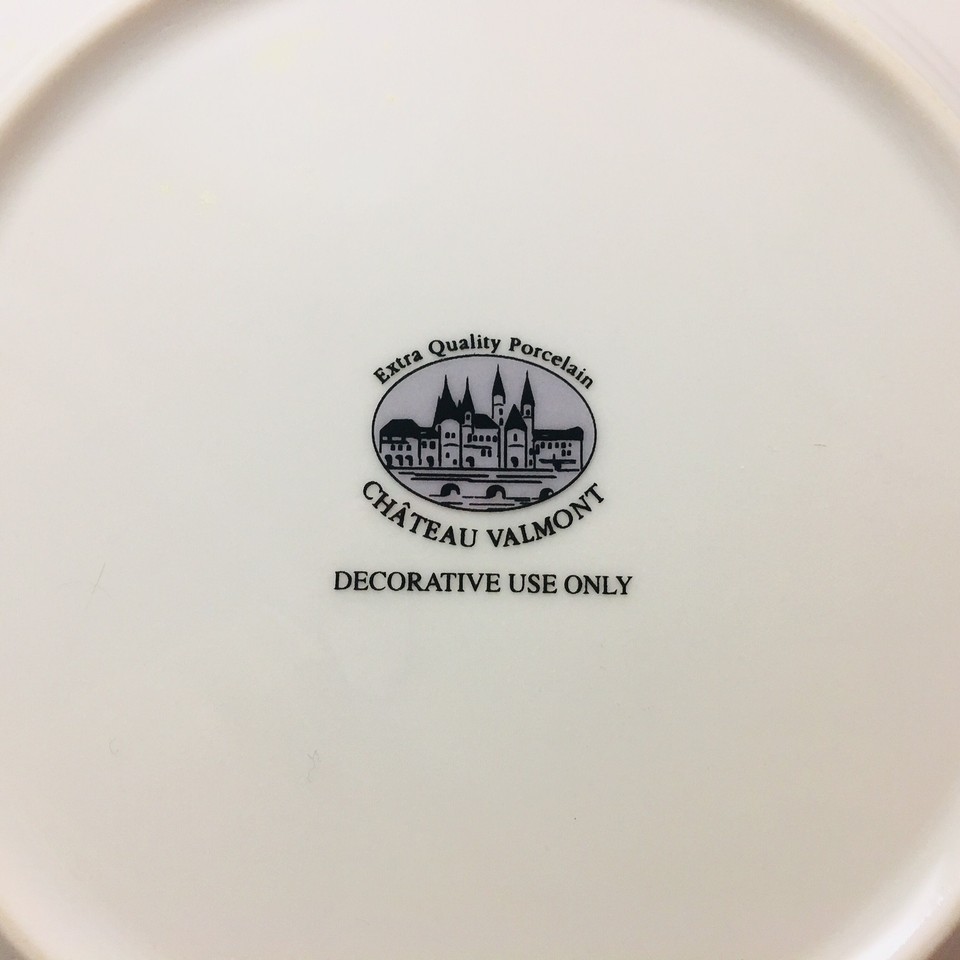 Chateau Valmont 2 decorative porcelain plates red purple fruits white ...