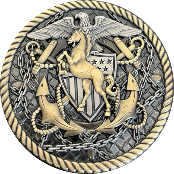 U. S. NAVY MUSTANG CHALLENGE COIN ~ ANTIQUE FINISH | eBay
