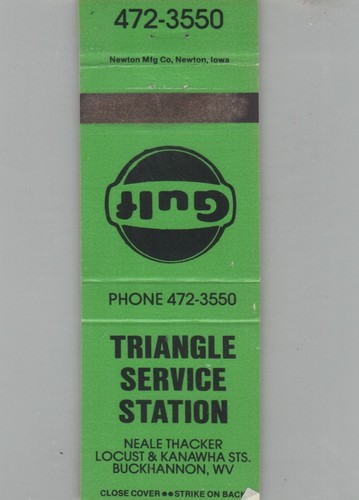 Matchbook Cover Triangle Service Station Buckhannon WV #1 | eBay