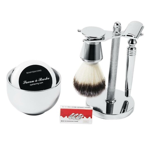 Luxury Shaving Set Men Grooming Kit with Brush Razors Soap Stand and ...