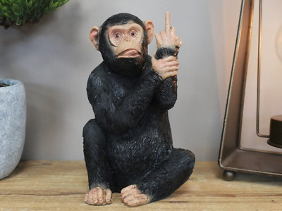 Rude Monkey Ornament Large 19cm Up Yours Cheeky Chimp Figure Resin ...