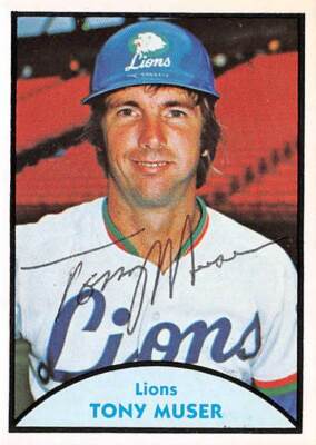 Tony Muser autographed baseball card (Seibu Lions 67) 1979 TCMA Japan ...