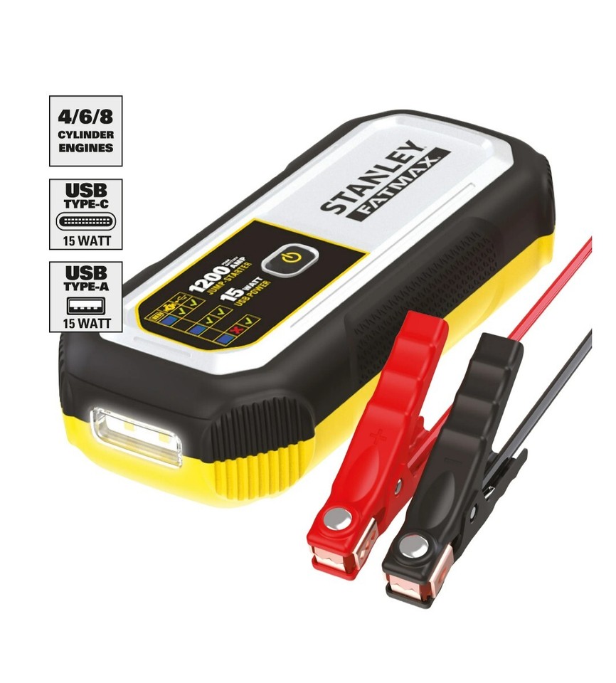 Stanley FatMax 1200 Amp, Lithium Jump Starter with USB Power Bank | eBay